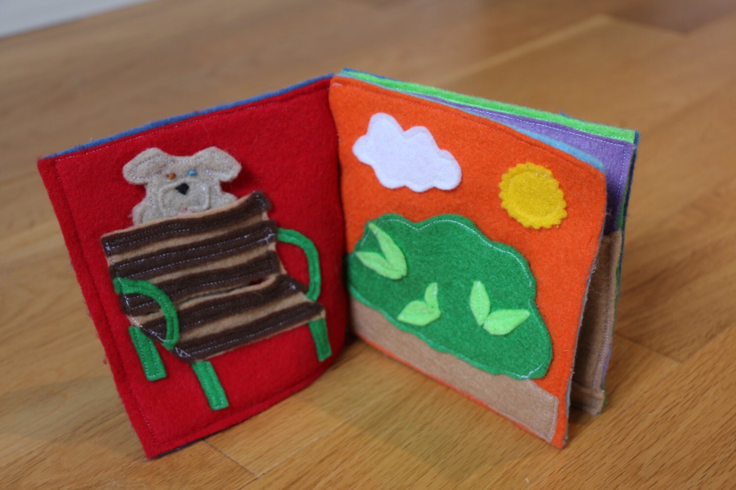 Children's Personalized Felt Dog Book 6 Pages - Hide & Seek - Etsy