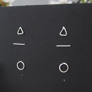 Sterling Silver Stud Earring Set | Minimalist Earrings | Geometric ...