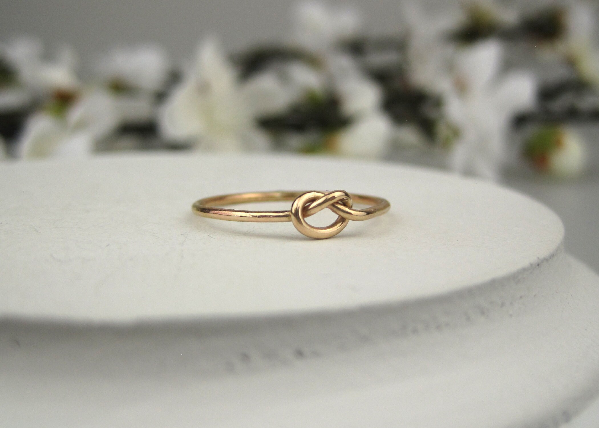 Knot Stacking Rings Minimalist Knot Ring Gold or Silver | Etsy