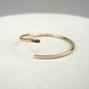 Hammered Gold Open Ring | 14k Gold Filled Adjustable Ring | Minimalist ...