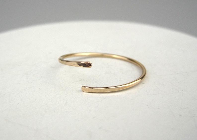 Hammered Gold Open Ring 14k Gold Filled Adjustable Ring | Etsy