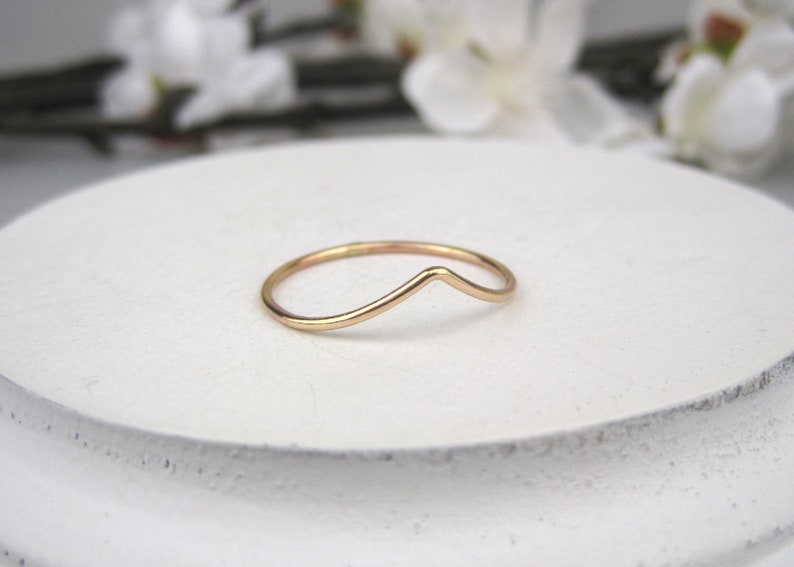 Gold Chevron Stacking Ring 14k Gold Filled Stackable Ring - Etsy