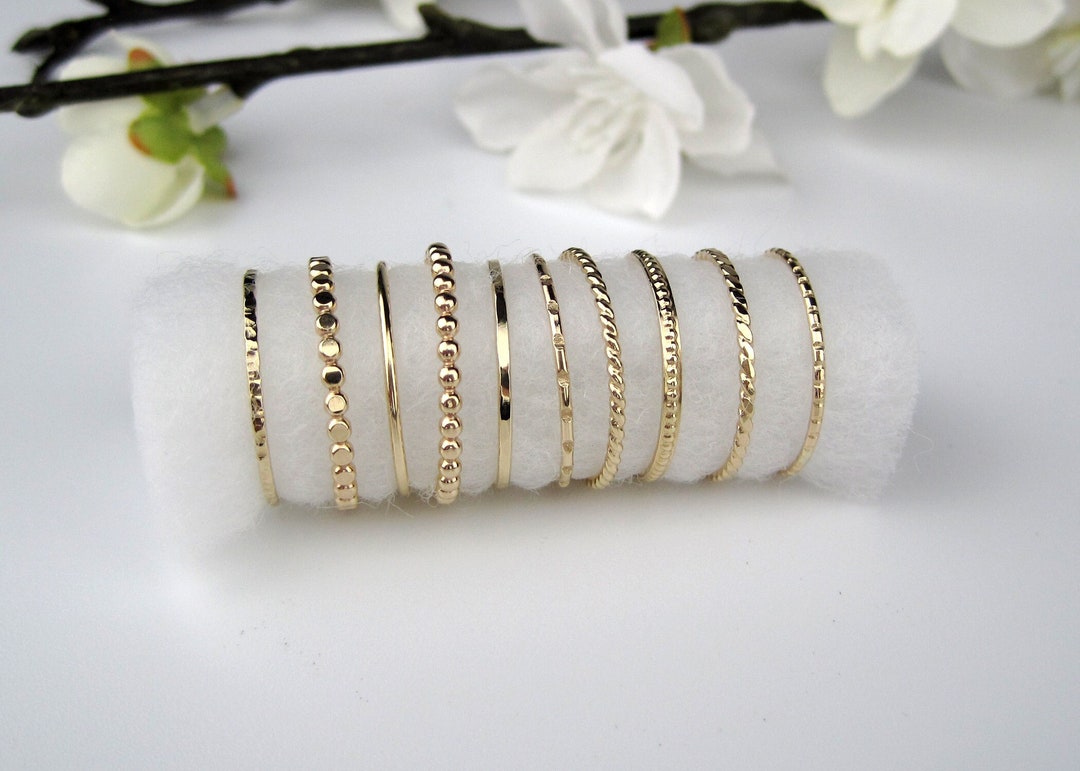 14k Gold Filled Stacking Rings | Create a Stackable Ring Set | Thin ...