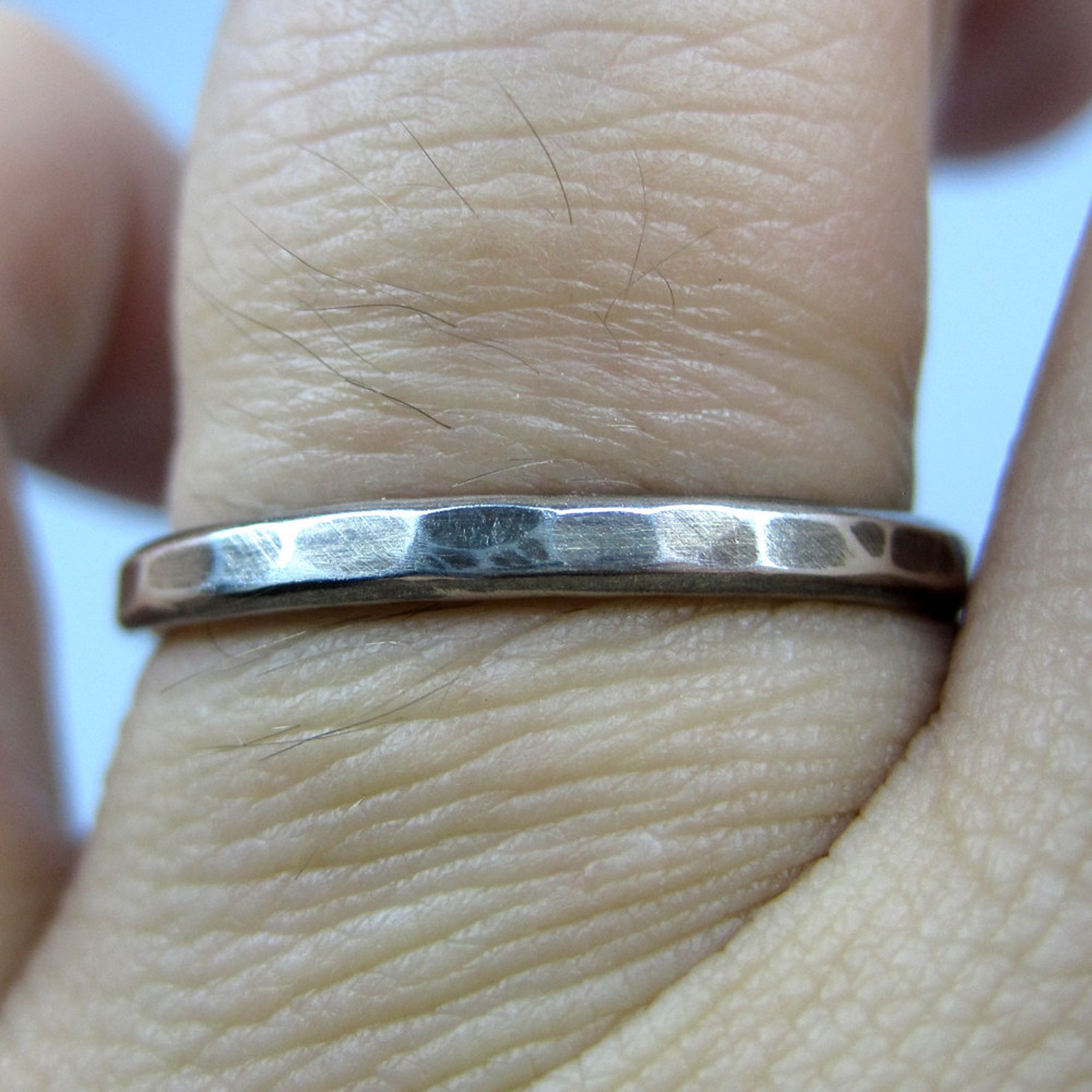 Oxidized Sterling Silver Hammered Stacking Ring Alternative - Etsy