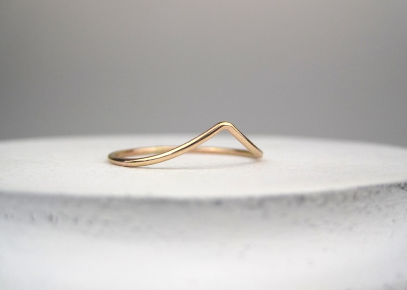 Gold Chevron Stacking Ring 14k Gold Filled Stackable Ring | Etsy