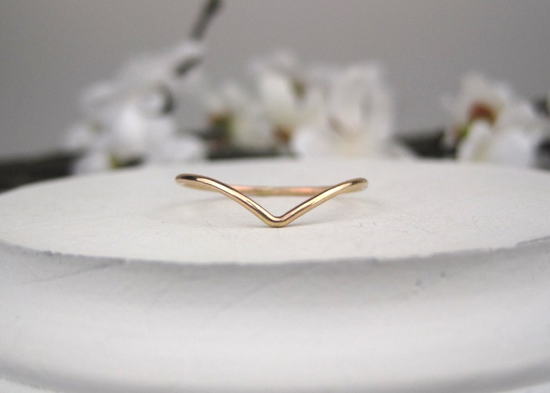 Gold Chevron Stacking Ring 14k Gold Filled Stackable Ring - Etsy