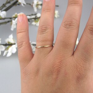Hammered 14k Gold Stacking Ring | Gold Filled Stackable Ring Set ...