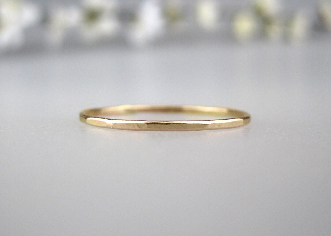 Hammered 14k Gold Stacking Ring | Gold Filled Stackable Ring Set ...