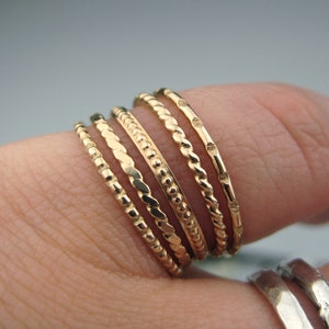 14k Gold Filled Stacking Rings Create a Handmade Stackable Ring Set Dainty, Delicate Ring With ...