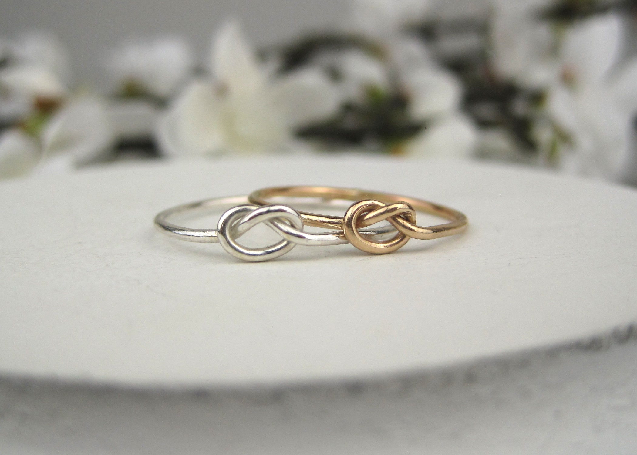 Knot Stacking Rings Minimalist Knot Ring Gold or Silver | Etsy