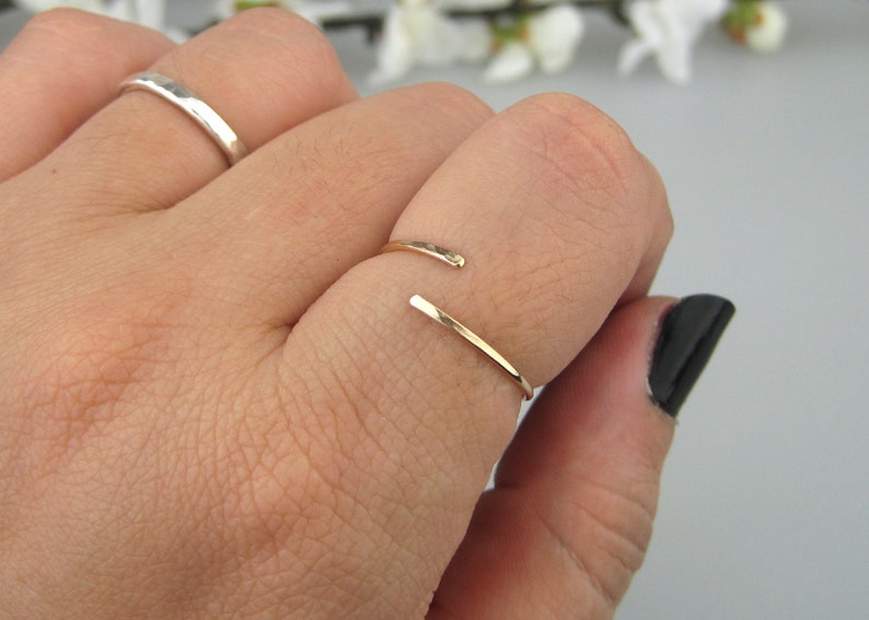 Hammered Gold Open Ring 14k Gold Filled Adjustable Ring | Etsy