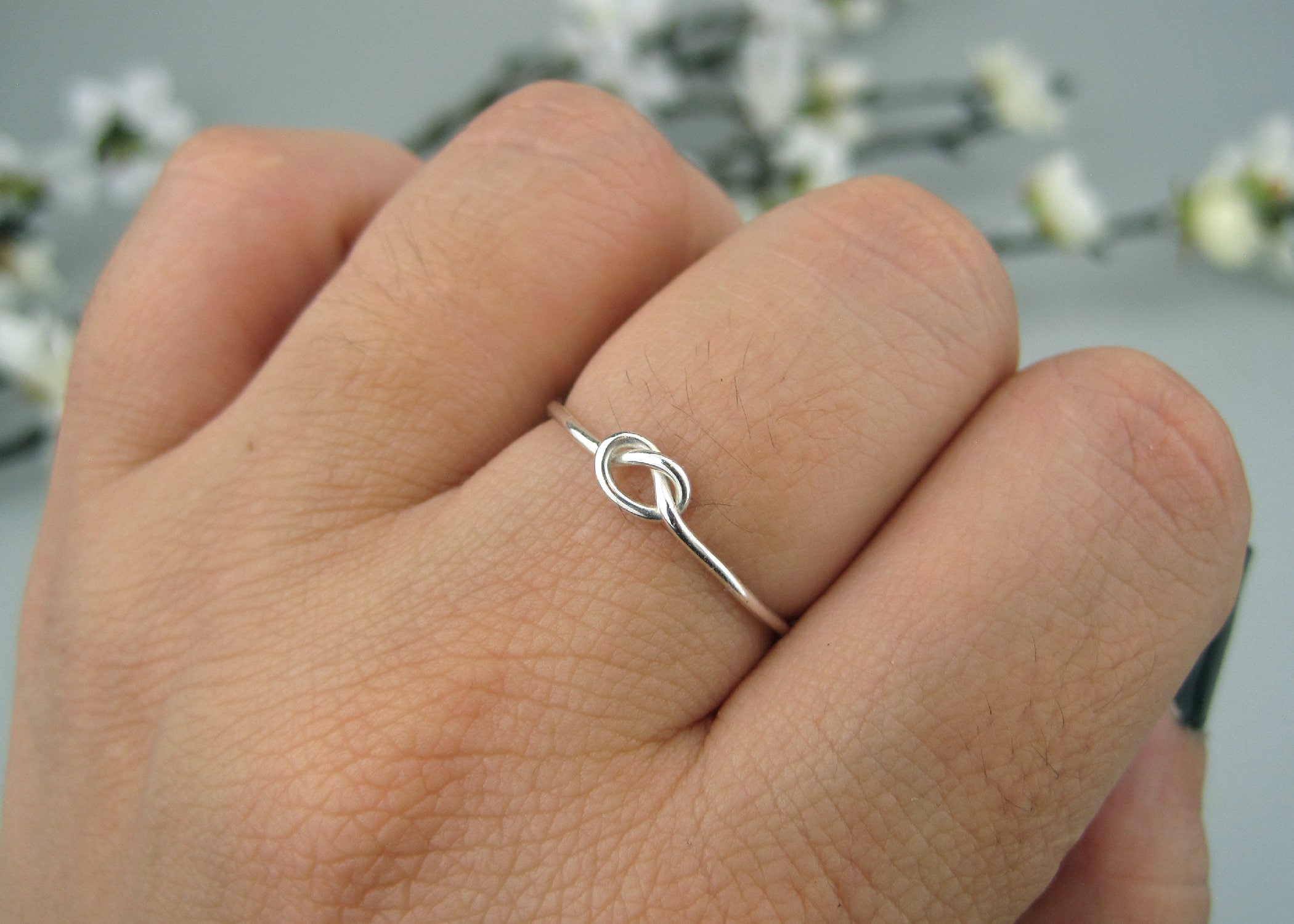 Knot Stacking Rings Minimalist Knot Ring Gold or Silver | Etsy