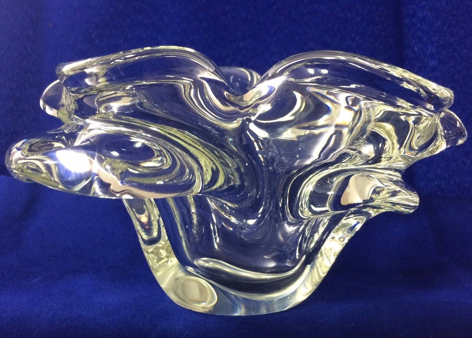 Vintage Modernist MCM Hand-blown Art Glass Crystal Freeform - Etsy