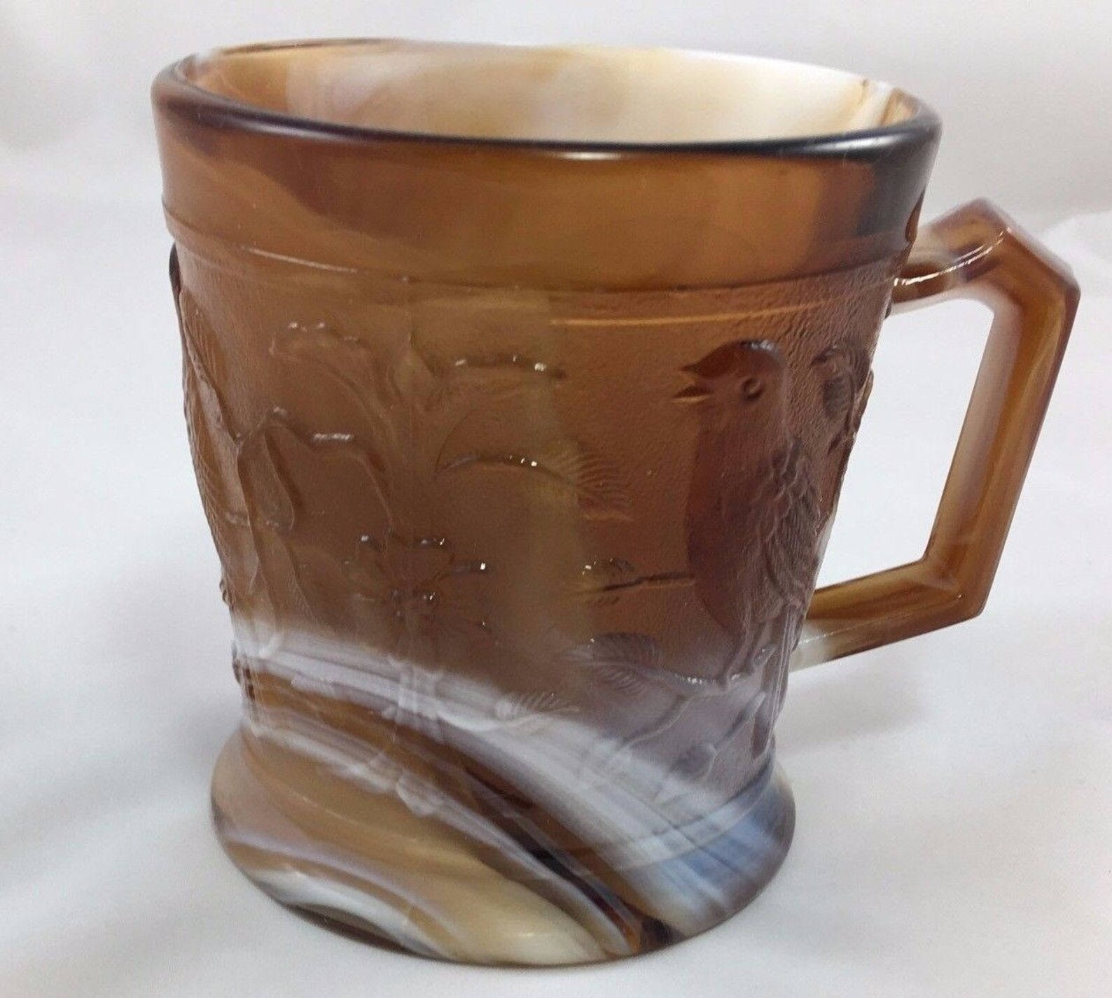 Vintage Imperial Caramel Slag Glass Robin Mug - Etsy
