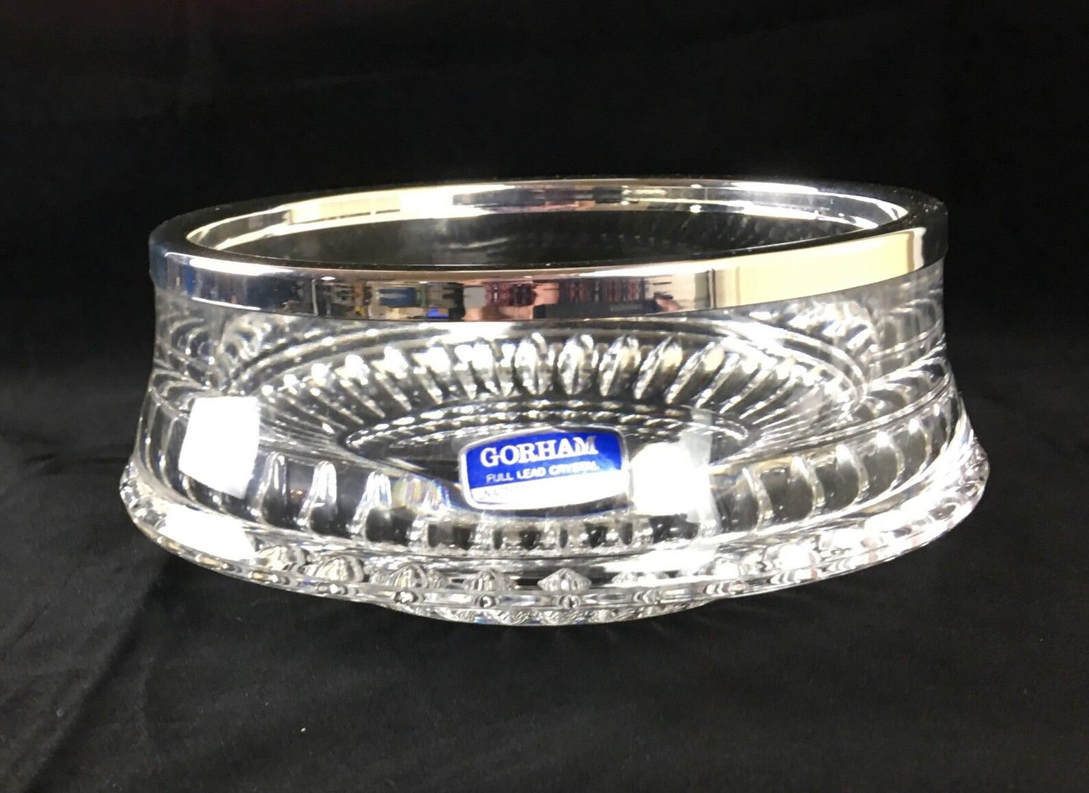 Gorham Full Lead Crystal Lyric Collection 6 Bowl W/silverplated Rim NIB ...