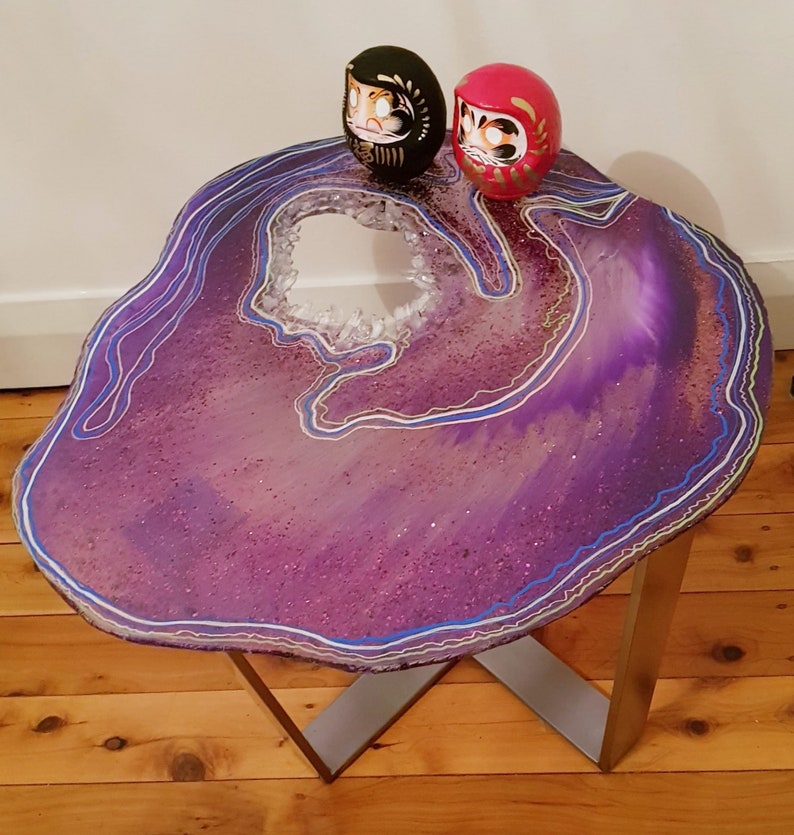 Aurora Geode Resin Table - Etsy