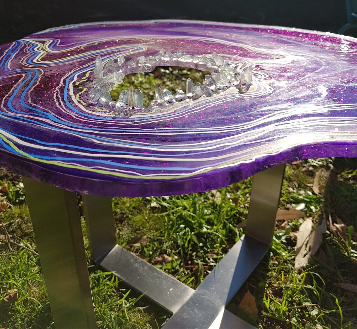 Aurora Geode Resin Table | Etsy