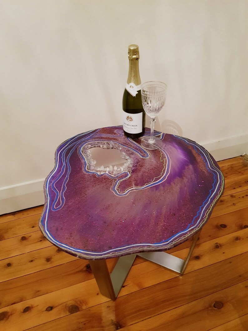 Aurora Geode Resin Table | Etsy