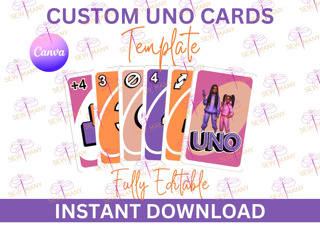 Canva Editable UNO Cards With Mockup, Editable Playing Card, Party ...