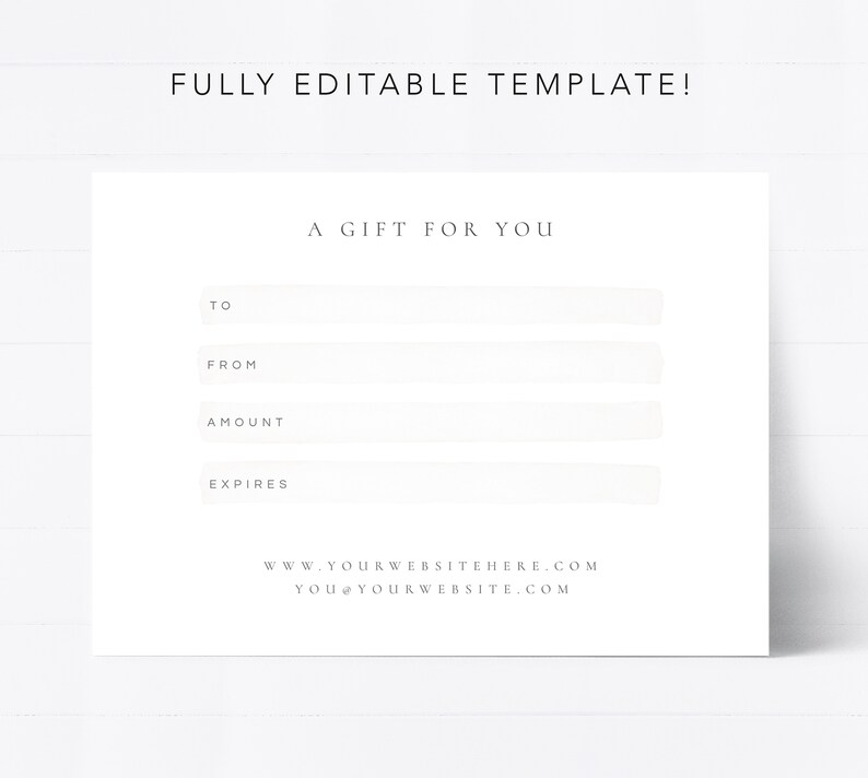 Editable Gift Card Template Photography Gift Card Template | Etsy