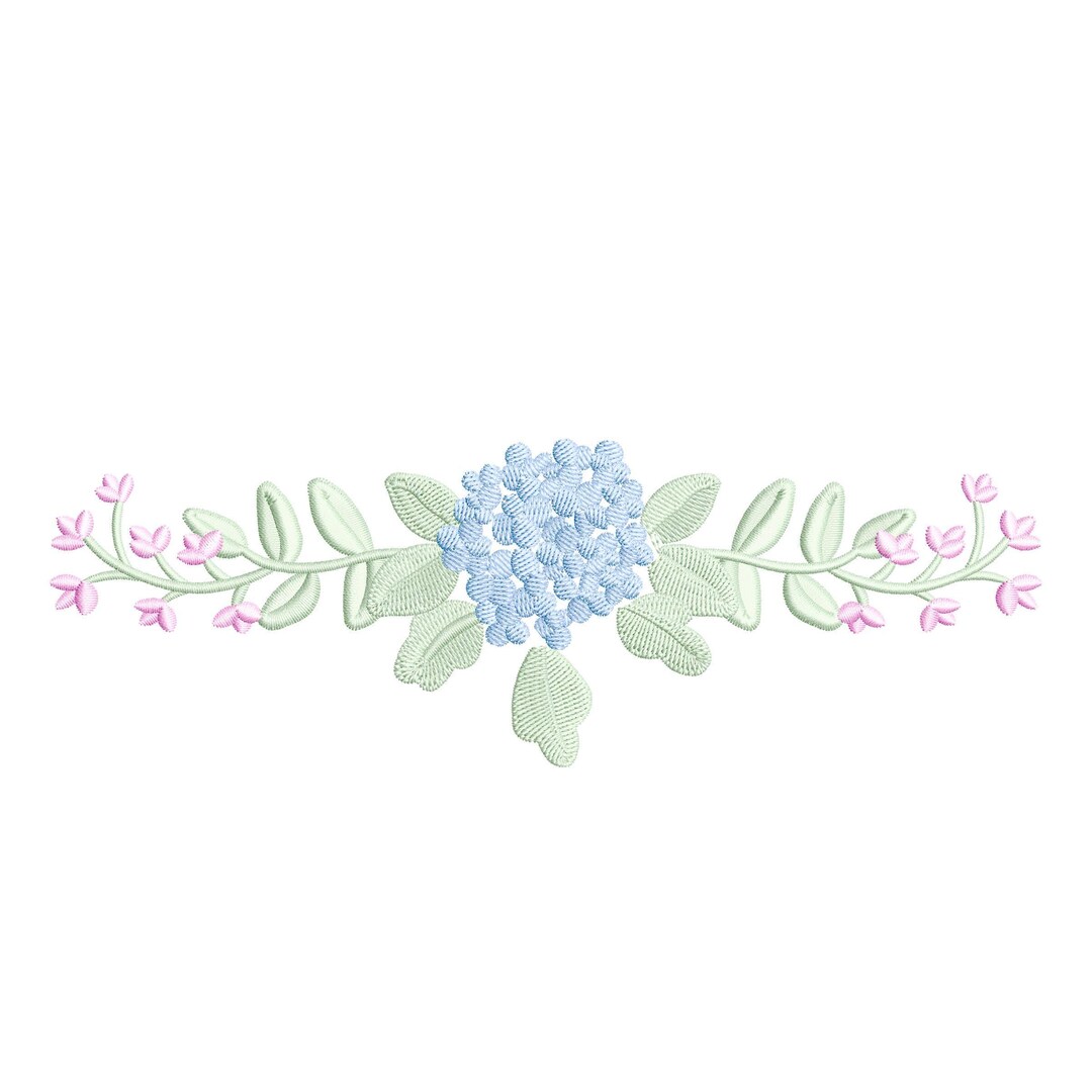 Preppy Hydrangea Embroidery Design, Digital Embroidery Designs, Instant ...