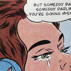 Crying Comic Girl, Retro Art Print, Retro Art Decor, Vintage Comic Art ...