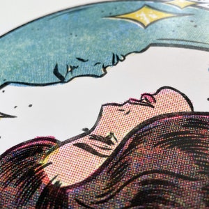 Girl & Moon Art | Digital Art Print | Pop Art Wall Art | Multiple Sizes ...