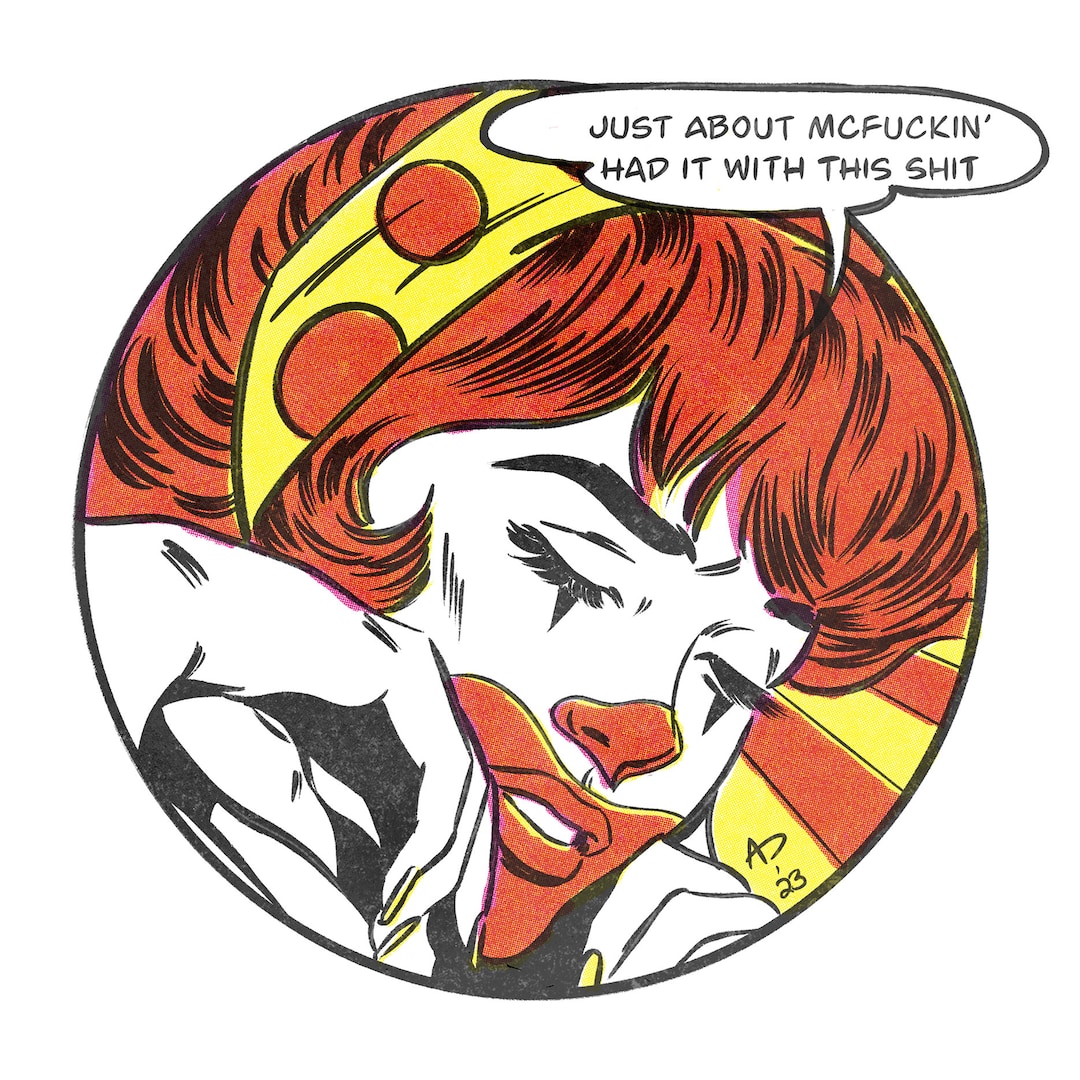 Sick of It | Crying Comic Girl Print | Retro Art Print | Digital Art ...