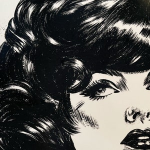 Retro Illustration Print, 50s Artwork, Vintage Digital Art, Pen and Ink ...