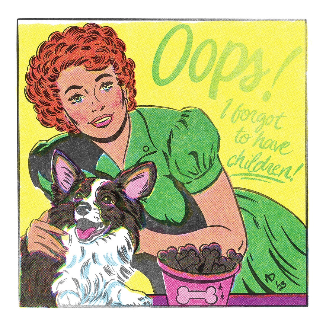 Oops! Forgot to Have Children Art Print | Retro Pop Art Print ...