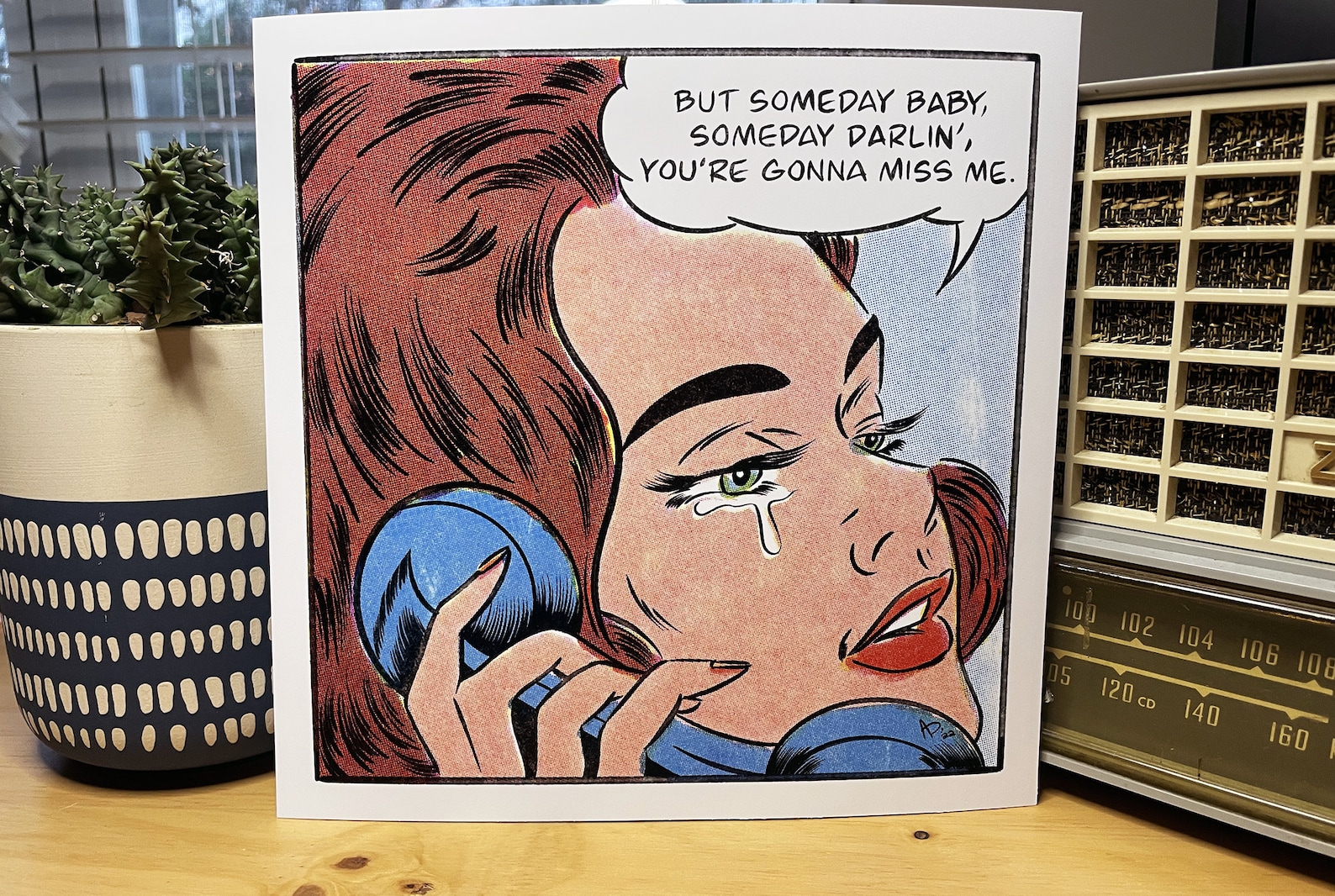 Crying Comic Girl, Retro Art Print, Retro Art Decor, Vintage Comic Art ...