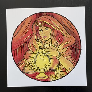 Fortune Teller Decor, Fortune Teller Art, Halloween Print, Comic Art ...