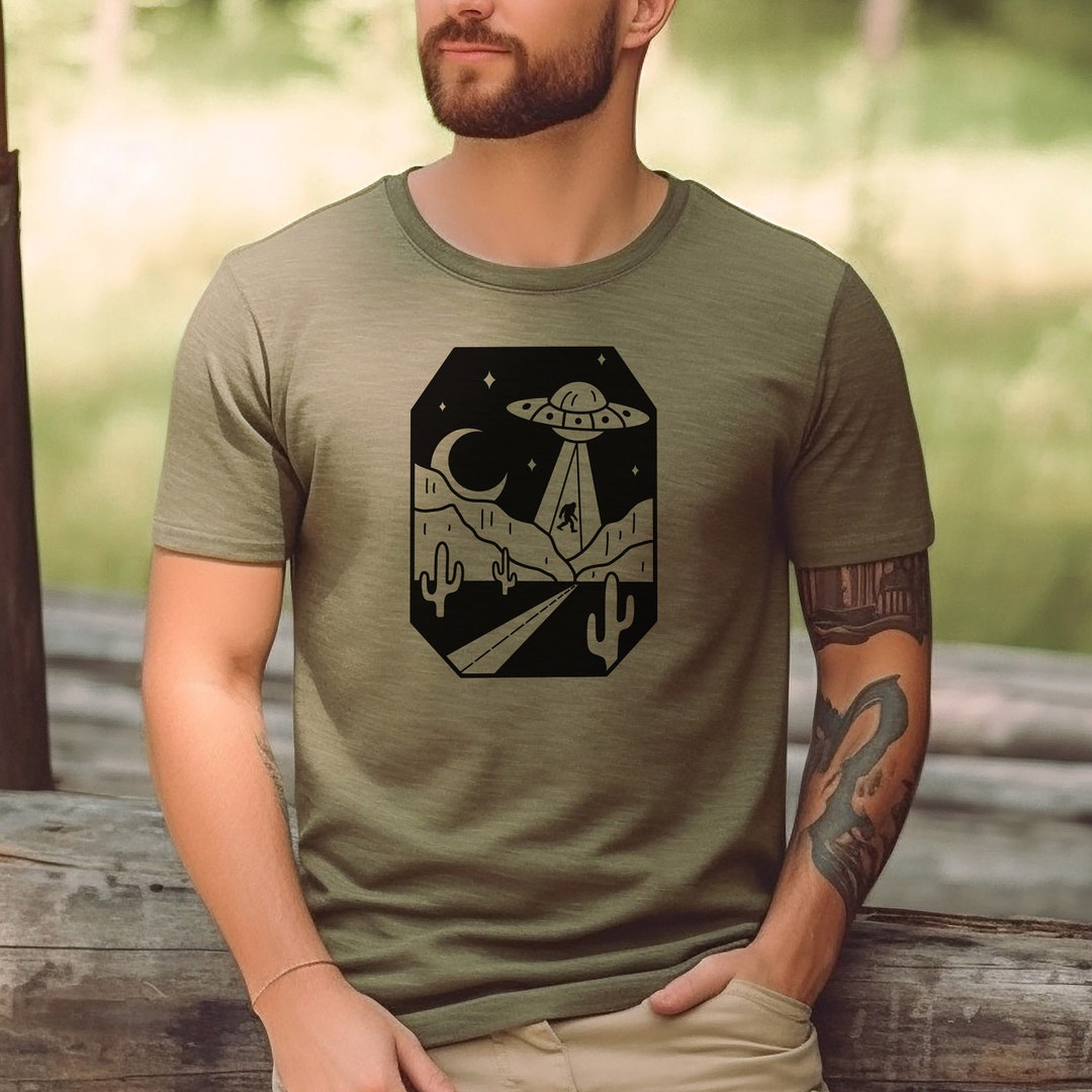 Alien Abduction Camping Shirt - Alien Shirt, Alien Shirt, Mountains ...