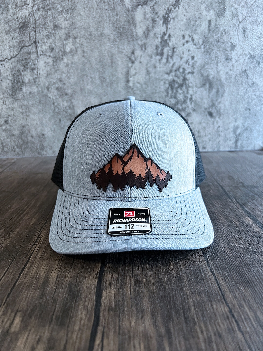 Leather Patch Mountain Hat - Outdoor Hat, Gift for Him, Richardson 112 ...