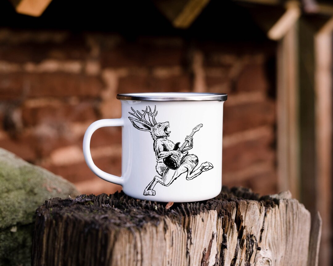 Electric Guitar Jackalope Camping Mug - Etsy