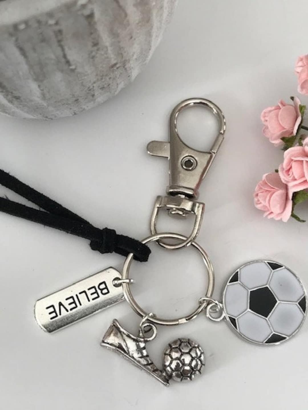 Football Bag Charm, Football Shoe Ball Key Ring - Etsy