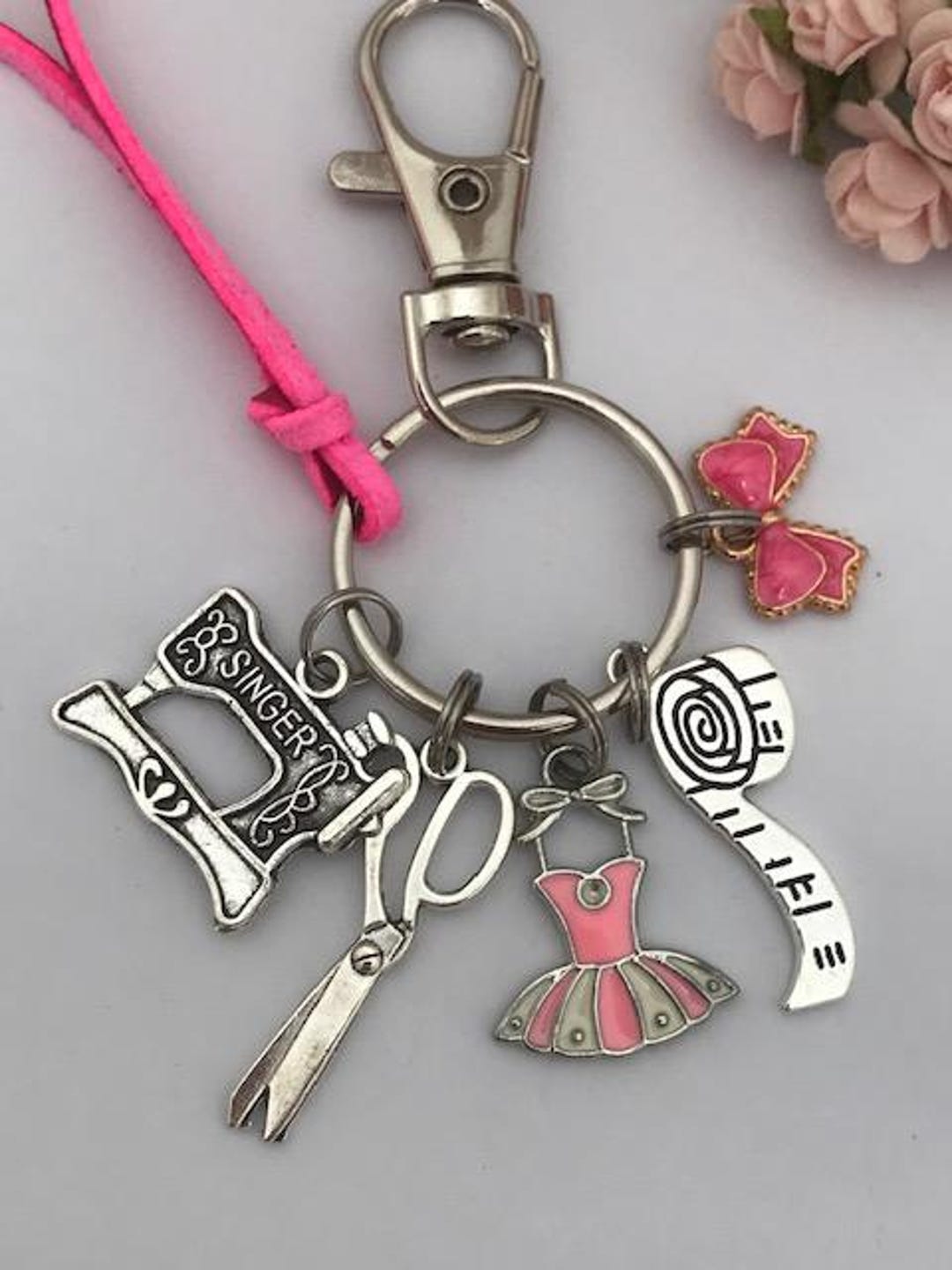 Seamstress Keychain, Sewing Machine Keychain, Gift for Seamstress ...