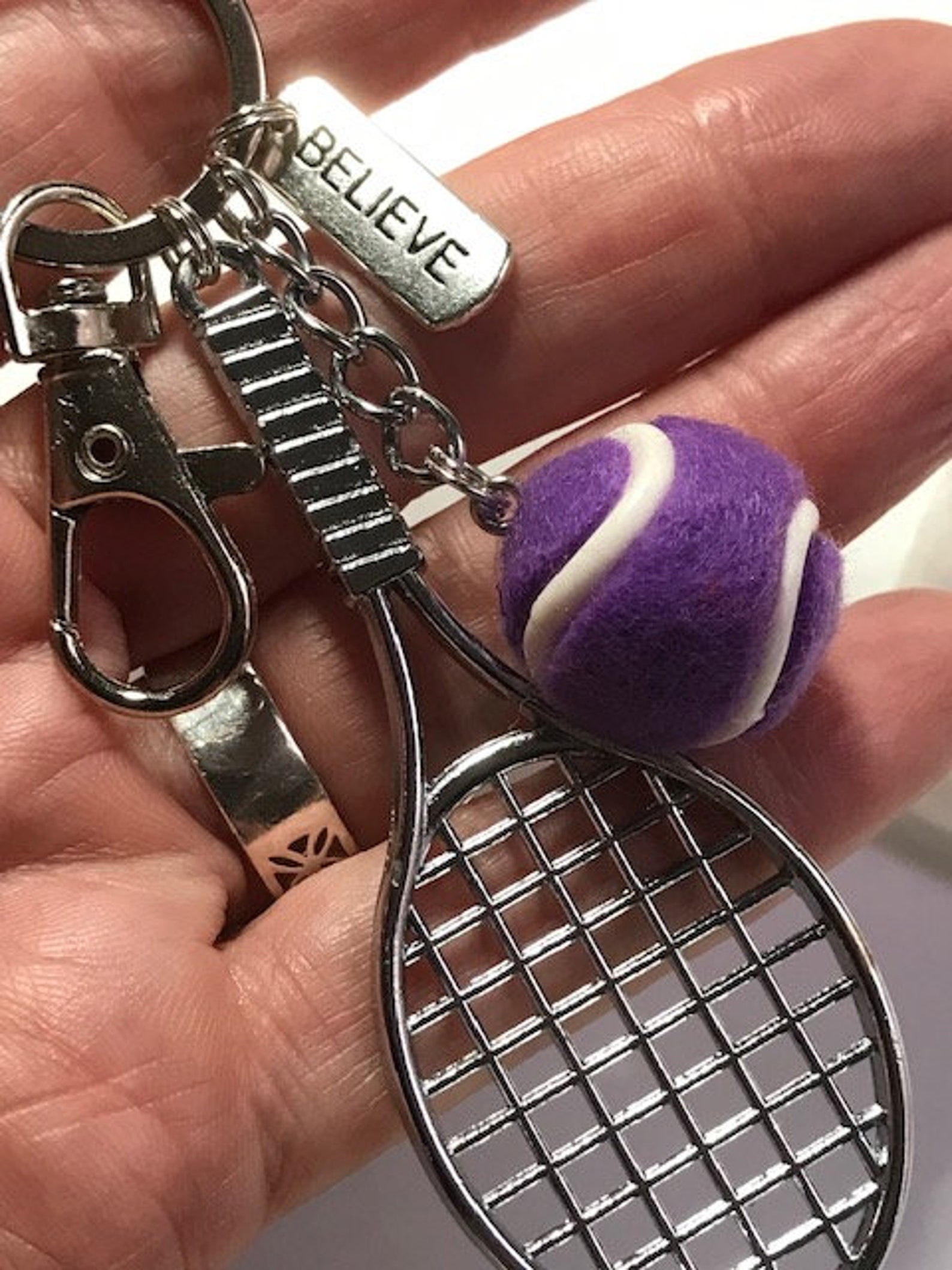 Tennis Racket and Ball Keychain, Gift for Tennis Player, Kawaii Tennis ...