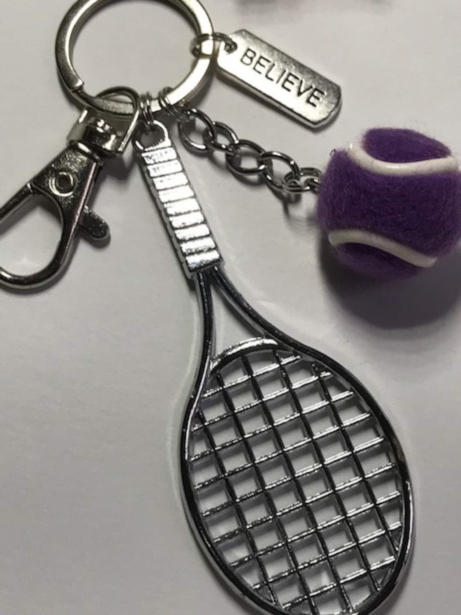 Tennis Racket and Ball Keychain, Gift for Tennis Player, Kawaii Tennis ...