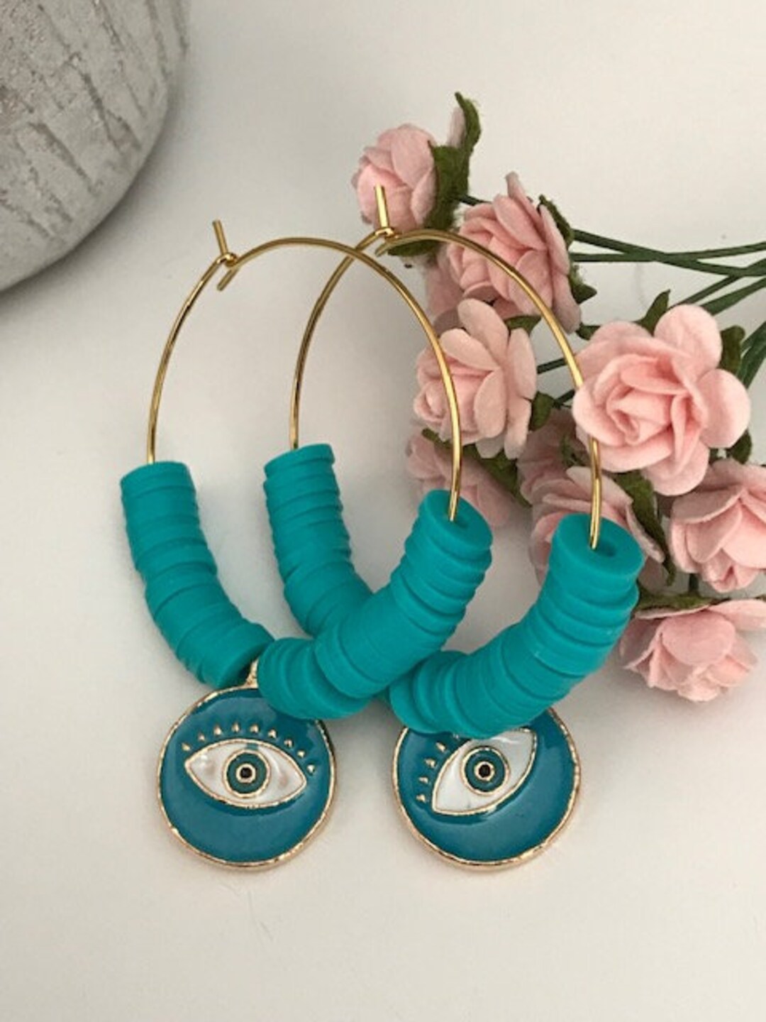 Creole Earrings Lucky Eye Luck Luck - Etsy
