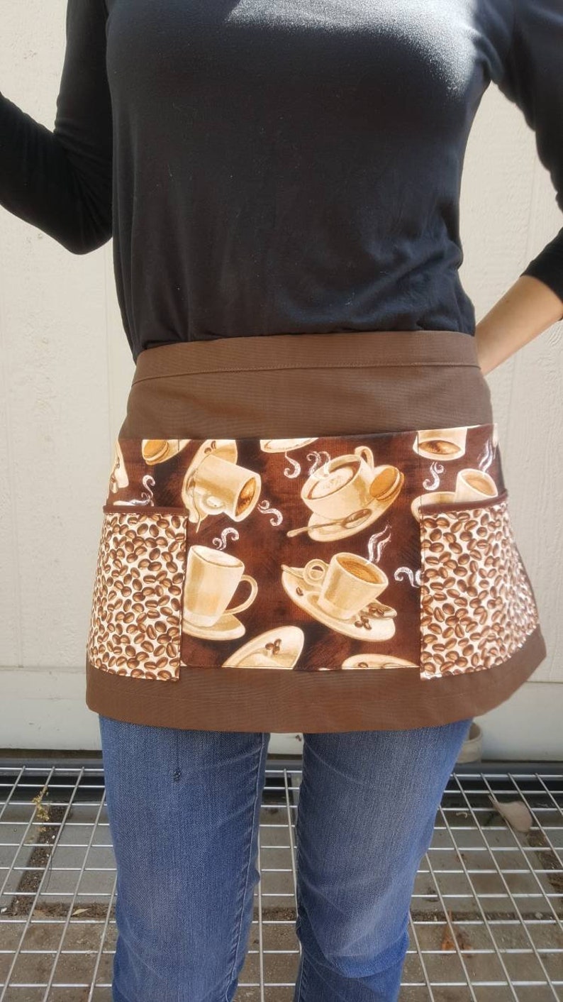 Coffee Print Apron Baristas Apron Coffee Bean Apron Kitchen | Etsy