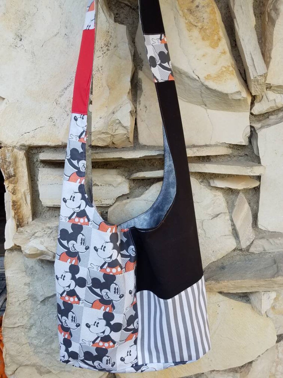 Mickey Mouse and Minnie Crossbody Hobo Bag Mickey Mouse Hobo - Etsy