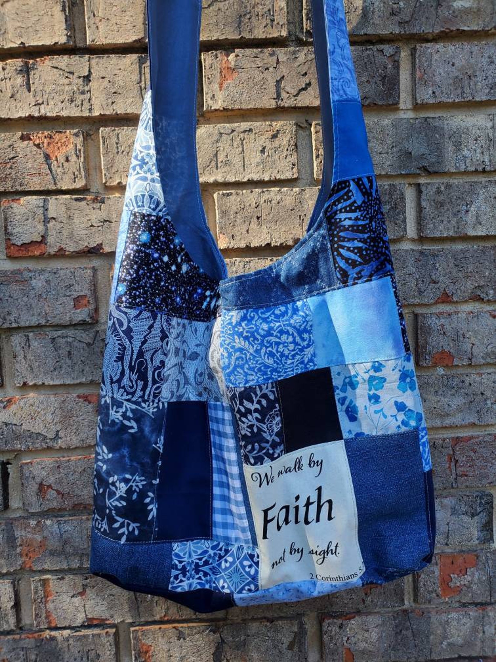 Bible Verse Hobo Bag, Religious Hobo Bag, Patchwork Inspirational Hobo ...