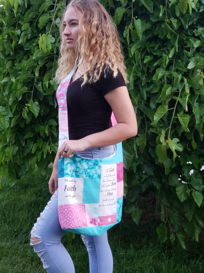 Bible Verse Hobo Bag, Religious Hobo Bag, Patchwork Inspirational Hobo ...