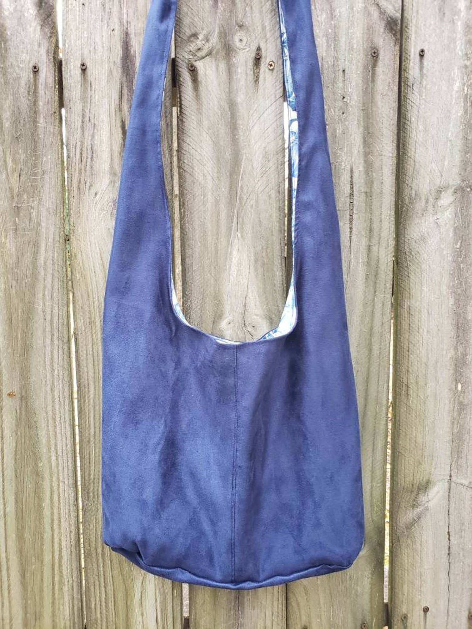 Dark Blue Suede Knotted Shoulder Hobo Bag Dark Blue Hobo Bag - Etsy