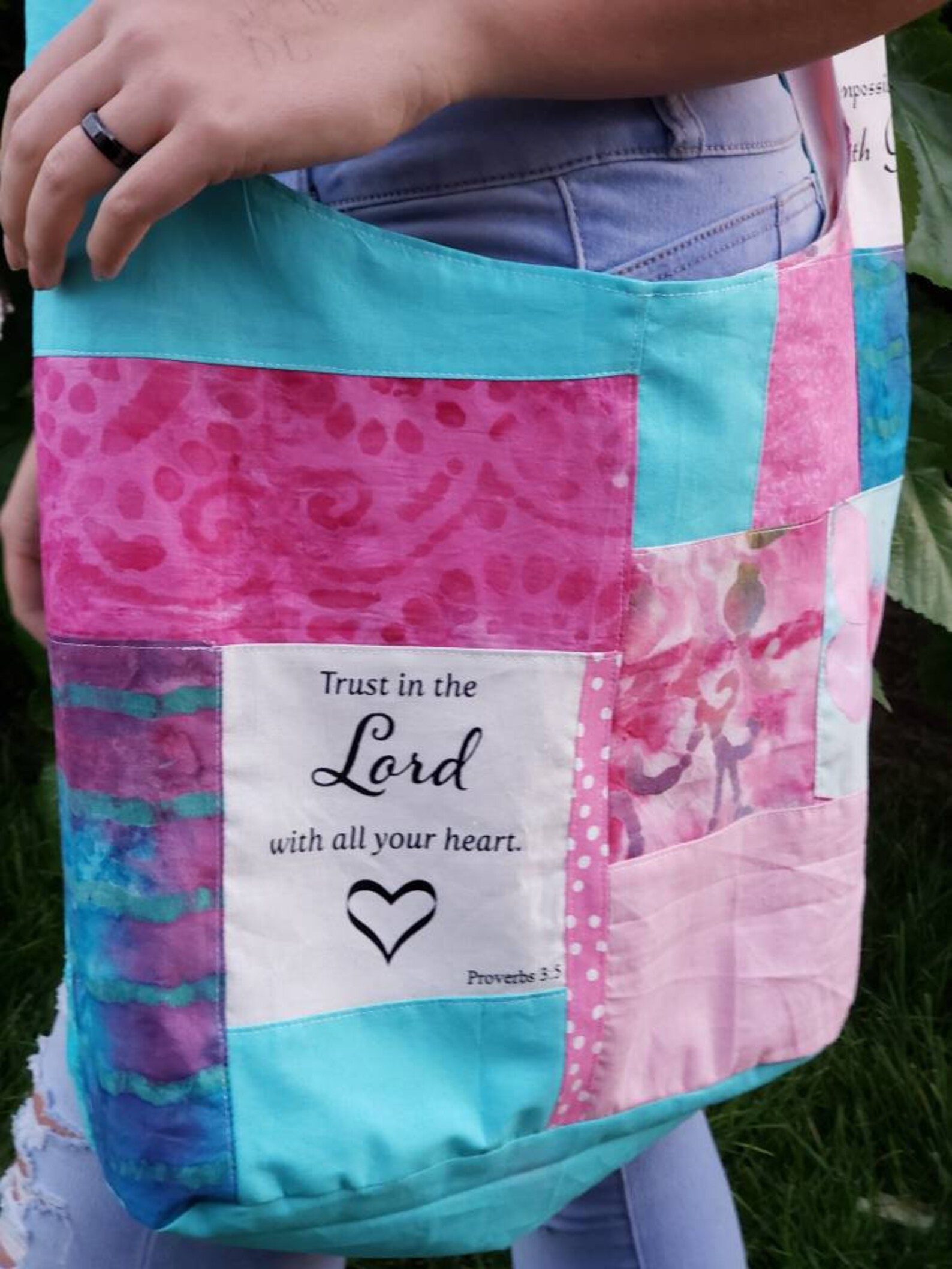 Bible Verse Hobo Bag, Religious Hobo Bag, Patchwork Inspirational Hobo ...