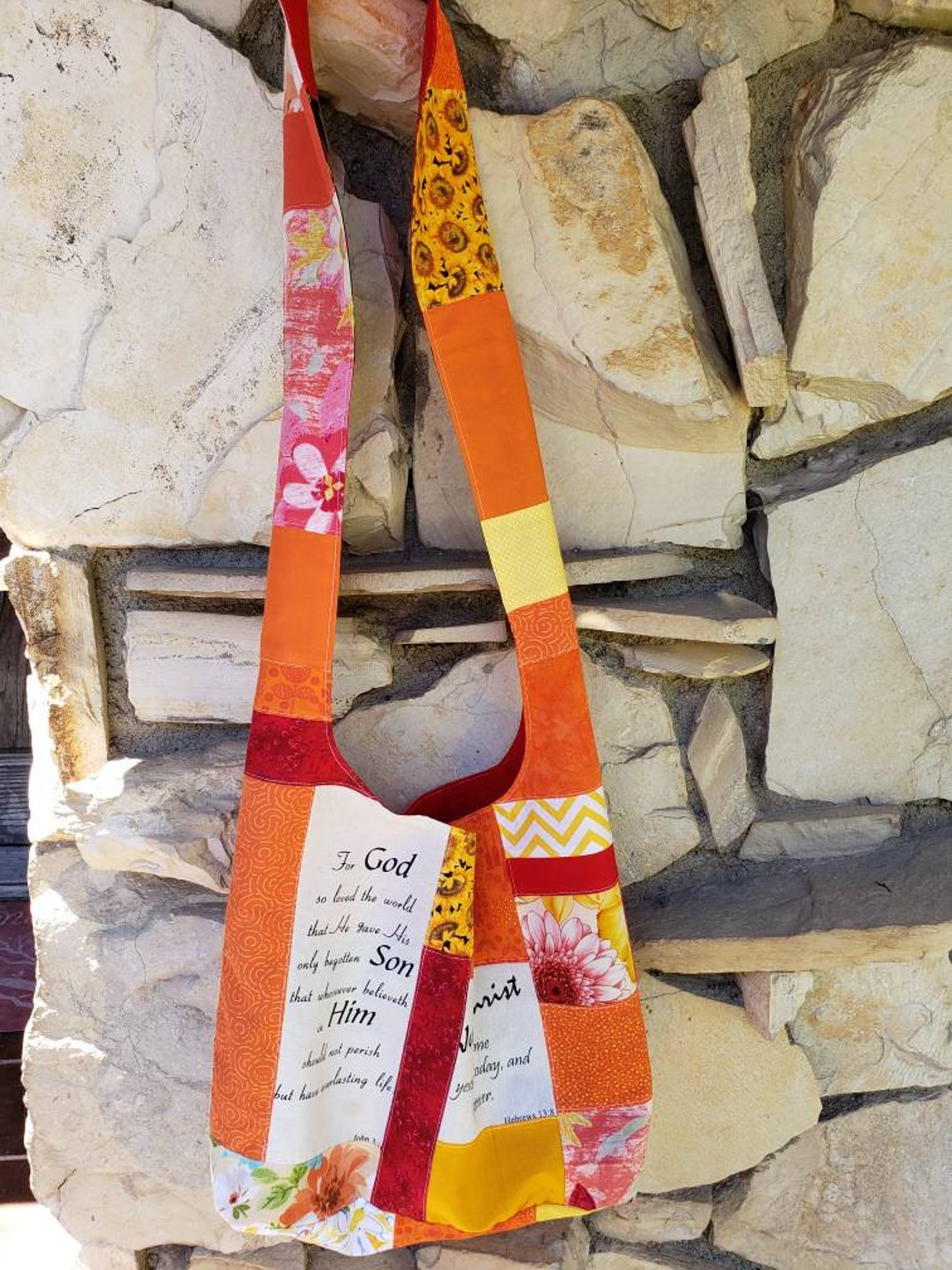 Bible Verse Hobo Bag, Religious Hobo Bag, Patchwork Inspirational Hobo ...