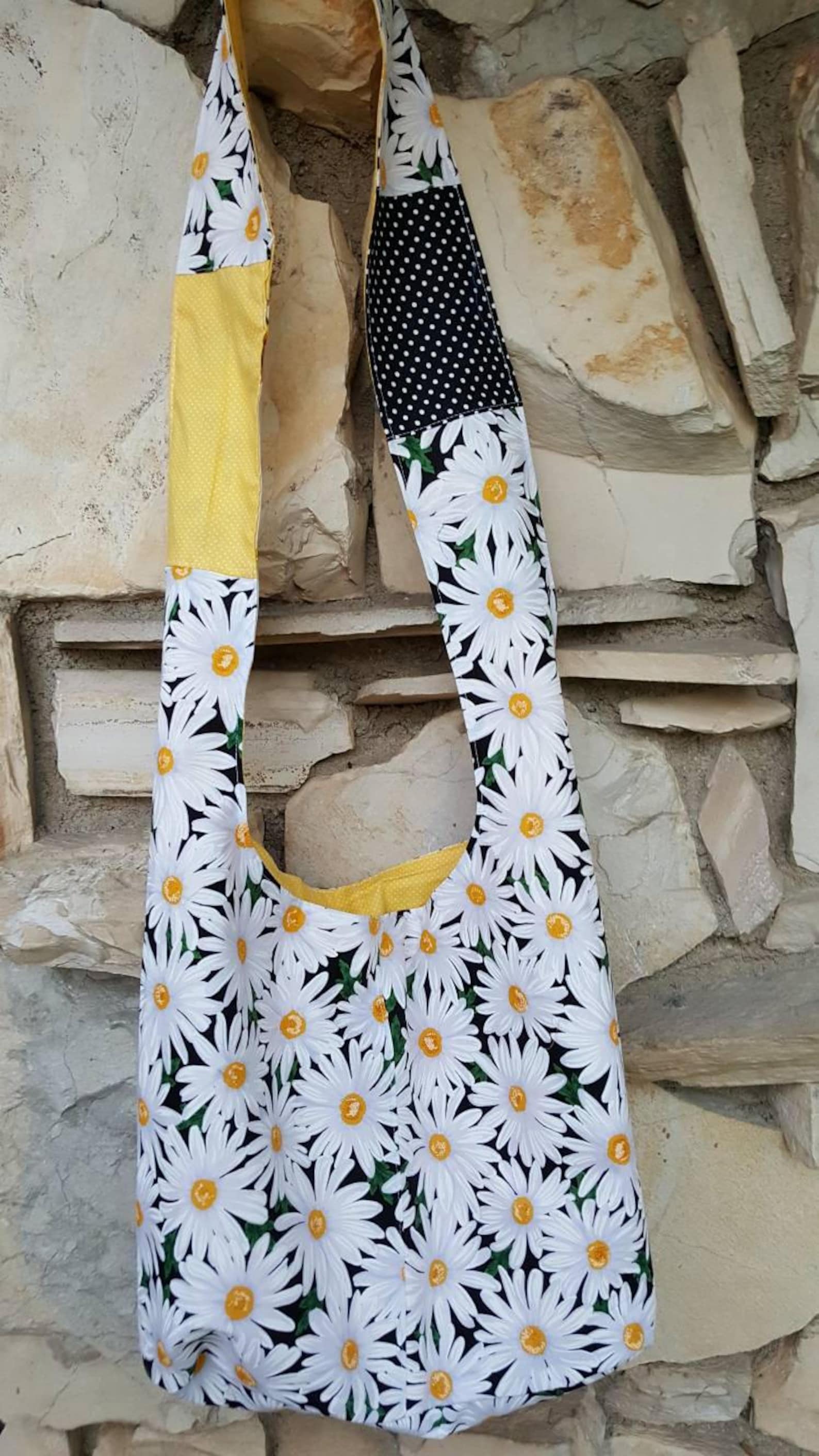 Daisy Hobo Bag Daisy Crossbody Hobo Bag White Daisies on - Etsy