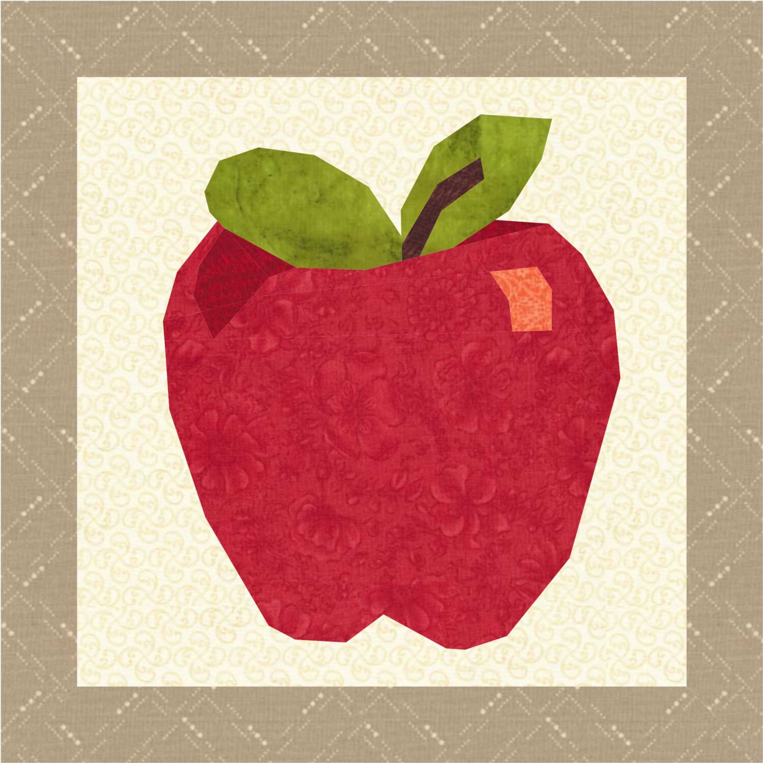 APPLE Quilt Block Pattern Instant Download Paper Pieced - Etsy