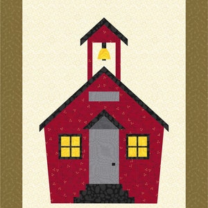 SCHOOL HOUSE Quilt Block Pattern Paper Pieced Pattern | Etsy